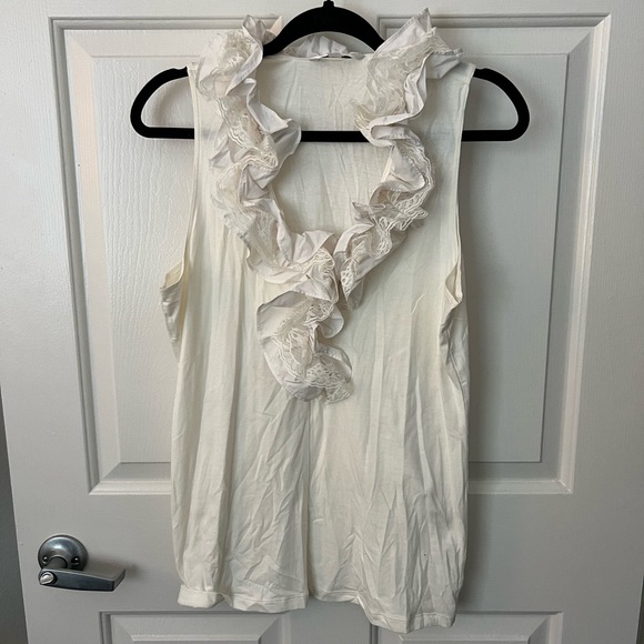 CAbi | Tops | Cabi Tank Top With Frilly Detail | Poshmark
